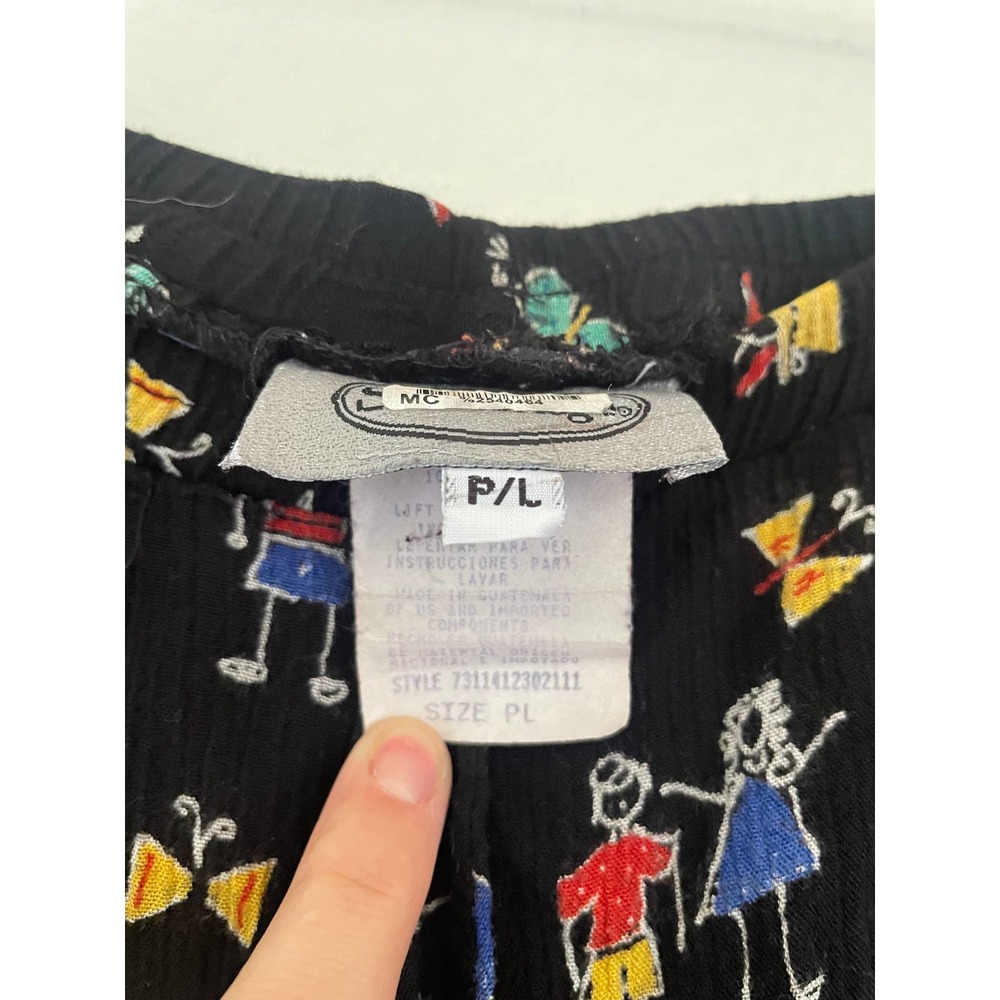 Women's Shenanigans Stick Figure Teacher Pants Size Pl - Gem